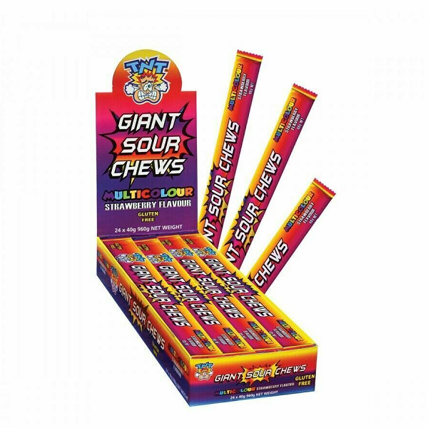 TNT Giant Sour Chews Multicolour 40g | The Candy Co